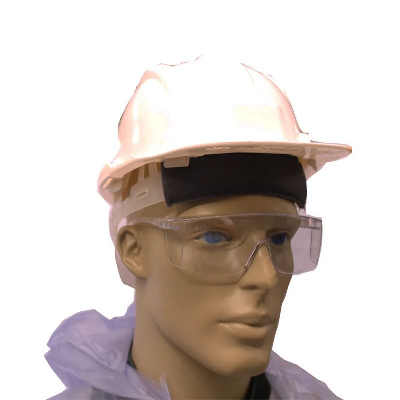 Kit capacete de segurança epi branco com carneira + óculos de proteção ...